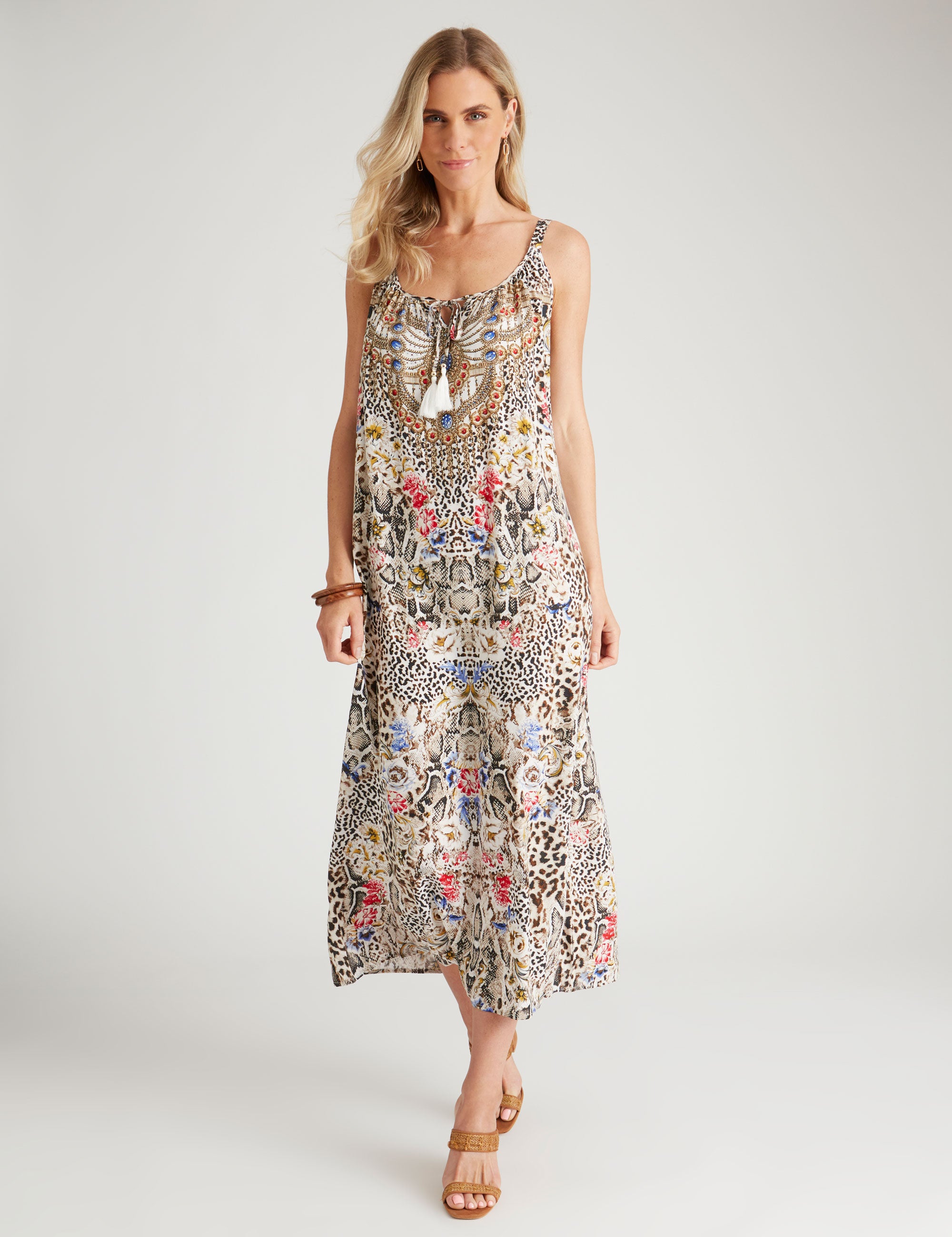 Millers Placement Printed Strappy Maxi Dress With Heatseal Millers